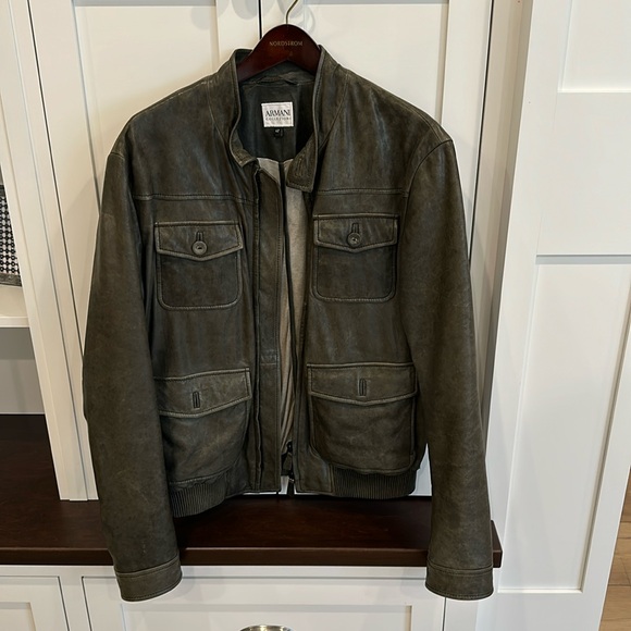 Armani Collezioni | Jackets & Coats | Armani Collezioni Leather Jacket ...